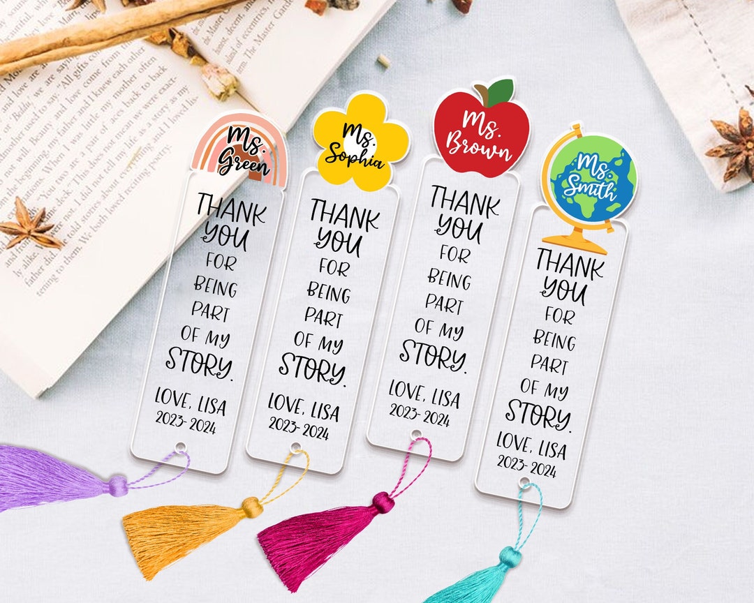 Teacher Appreciation Gift, Custom Teacher Gifts, Teacher Bookmark ...