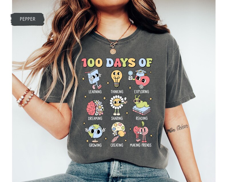Groovy 100 Days of School Shirt, Retro 100 Days of School Teacher Shirt ...