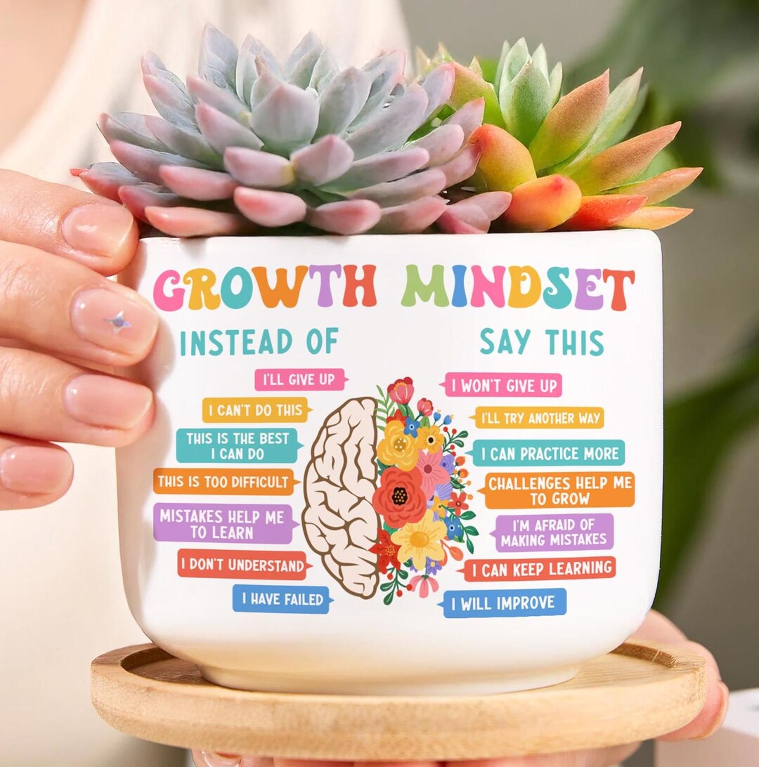 Teacher Plant Pot, Teacher Gift, Mental Health Gift, Growth Mindset ...