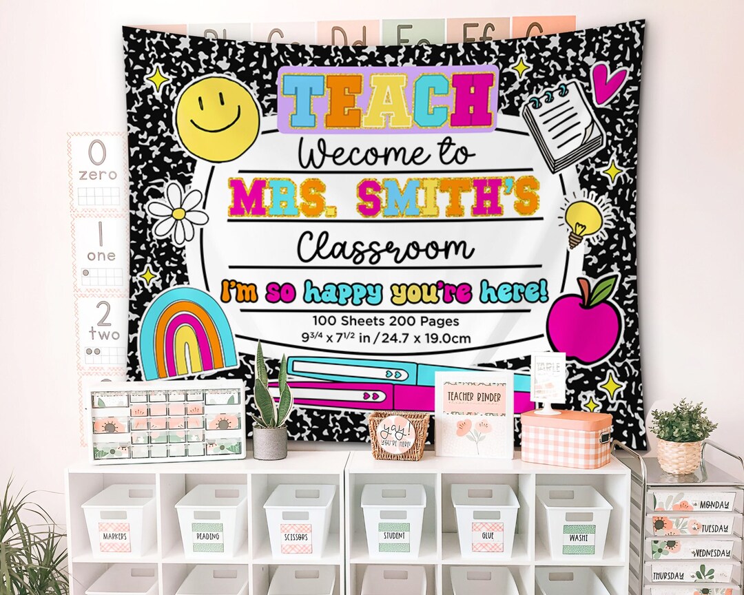 Personalized Classroom Tapestry, Custom Teacher Tapestry, Custom ...