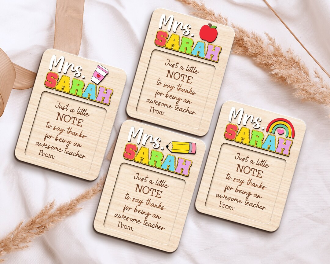 Teacher Appreciation Gifts, Custom Teacher Sticky Note Holder, Teacher ...