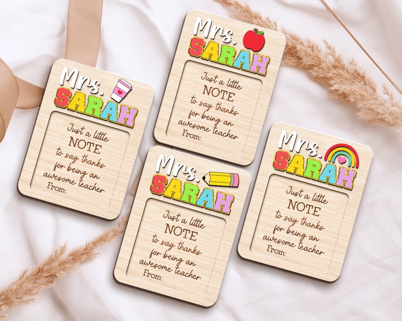 Teacher Appreciation Gifts, Custom Teacher Sticky Note Holder, Teacher ...