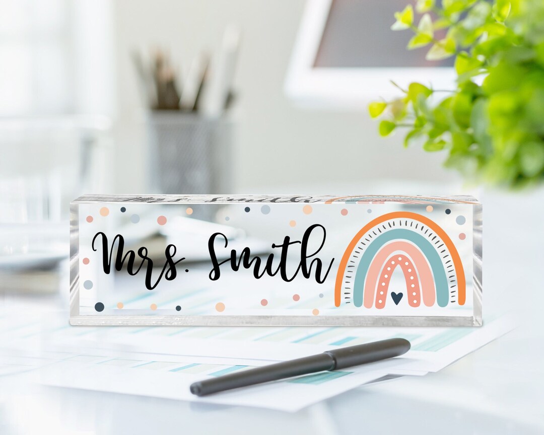 Teacher Name Plate for Desk, Personalized Teacher Desk Name Plate ...