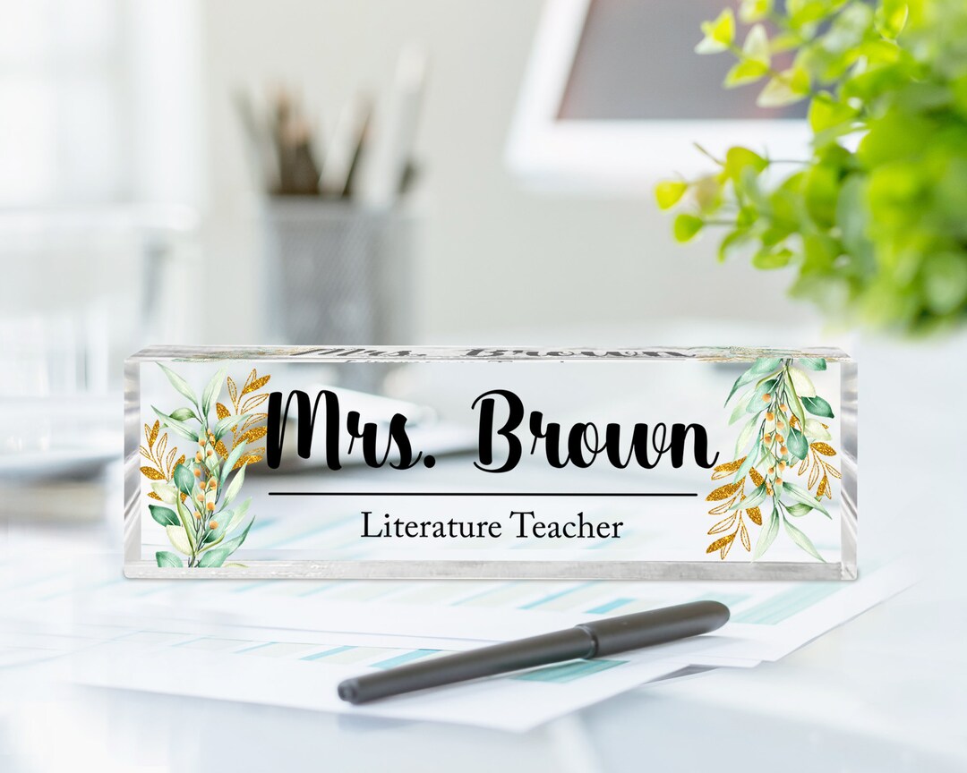 Personalized Name Plate for Desk, Teacher Name Sign, Teacher Name Plate ...