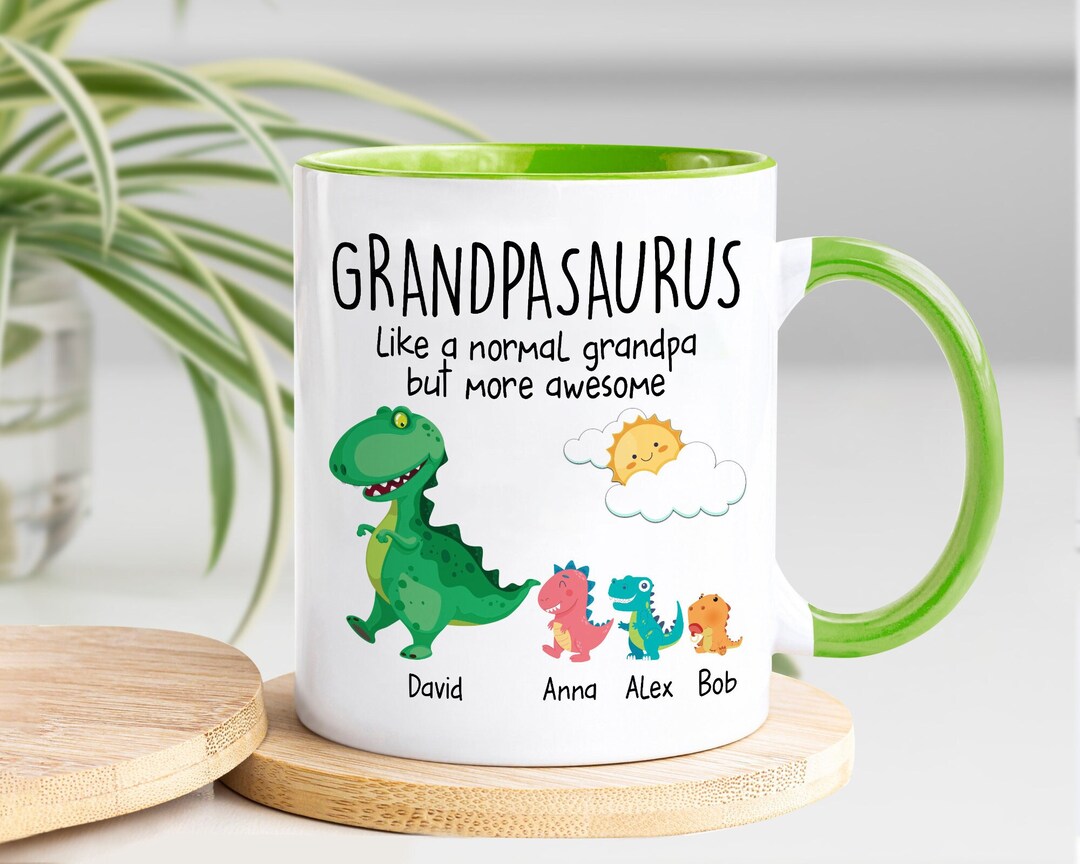 Personalized Grandpasaurus Mug, Funny Father's Day Mug, Christmas Gift ...