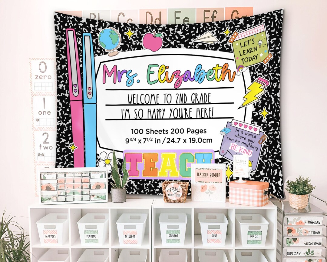 Personalized Classroom Decor, Composition Notebook Classroom Banner ...