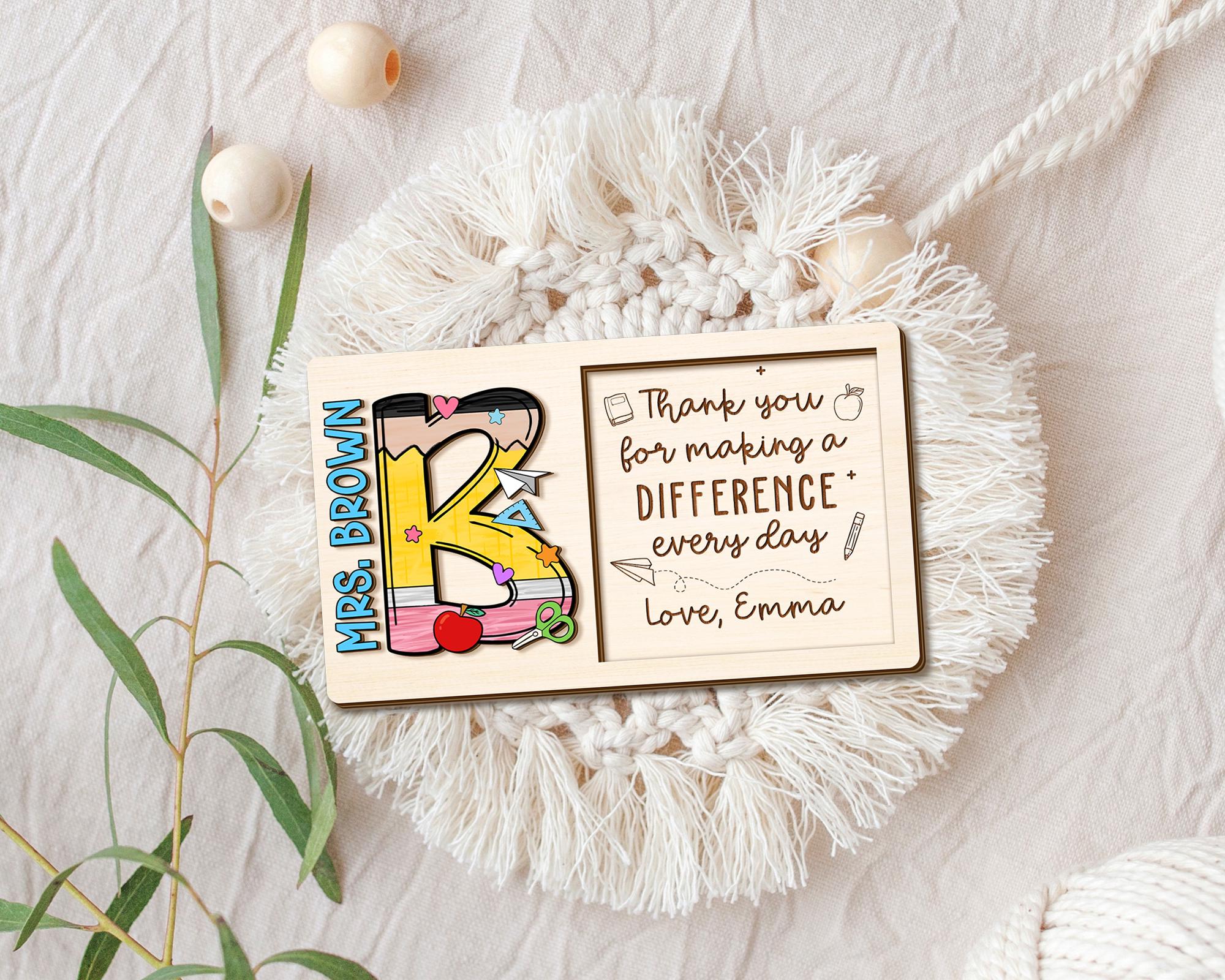 Personalized Teacher Sticky Note Holder, Post Note Holder for Teacher ...