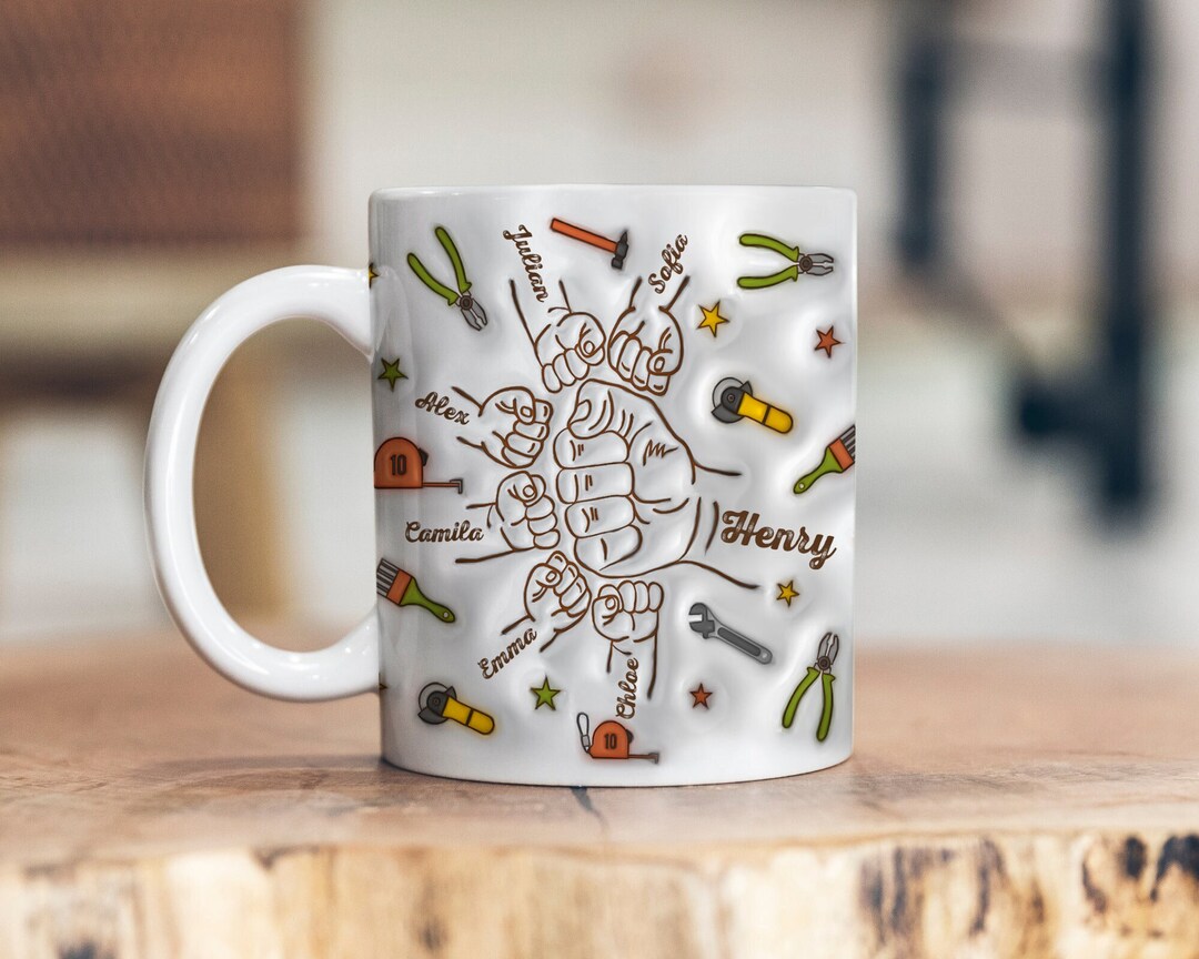 Custom Dad Fist Bump Mug, Funny Father's Day Gift, Father's Day Mug ...