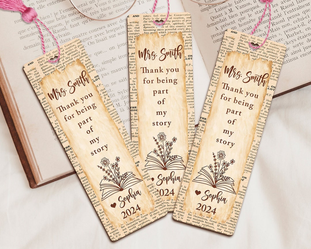 Personalized Teacher Name Bookmark, Personalized Bookmark for Teacher ...