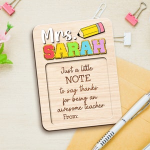 Teacher Appreciation Gifts, Custom Teacher Sticky Note Holder, Teacher ...
