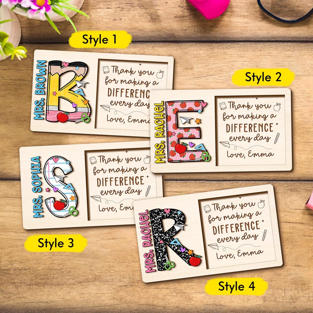 Personalized Teacher Sticky Note Holder, Post Note Holder for Teacher ...