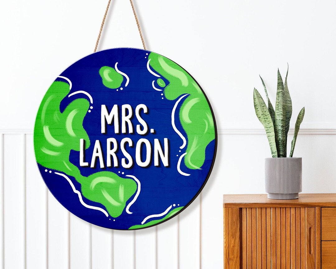 Personalized Teacher Gift Door Sign, Geography Classroom Welcome Sign ...