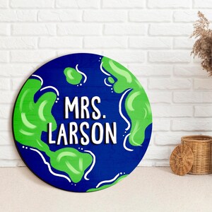 Personalized Teacher Gift Door Sign, Geography Classroom Welcome Sign ...