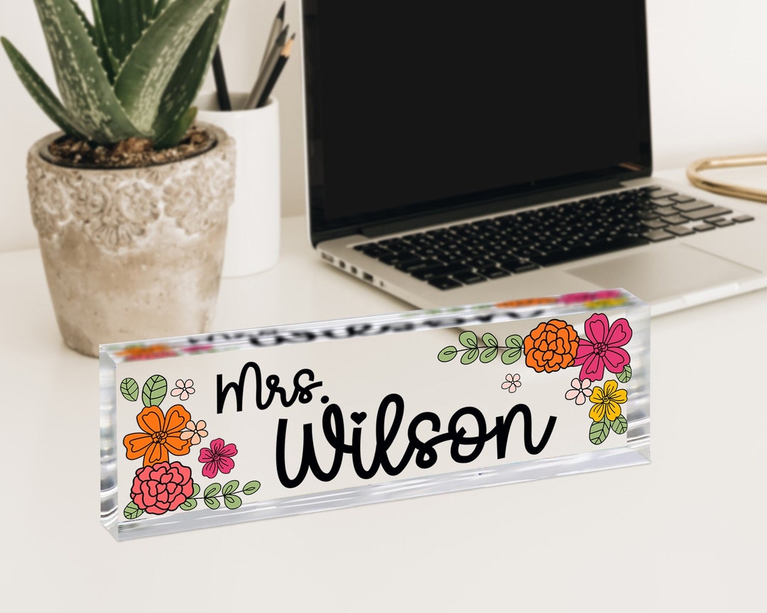 Personalized Teacher Gifts, Teacher Desk Name Plate, Custom Teacher ...