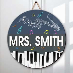 Music Teacher Door Hanger, Teacher Sign, Back to School Decor, Music ...