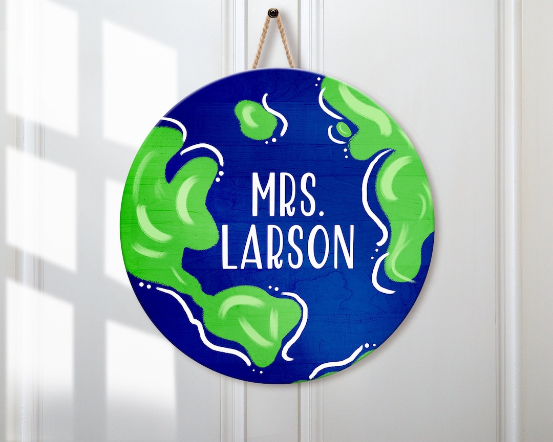 Personalized Teacher Gift Door Sign, Geography Classroom Welcome Sign ...