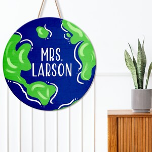 Personalized Teacher Gift Door Sign, Geography Classroom Welcome Sign ...