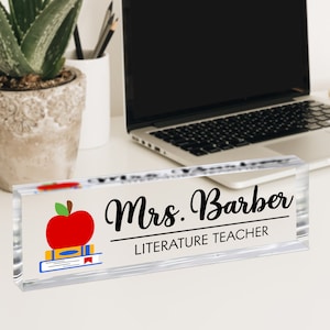 Custom Teacher Gifts, Personalized Teacher Desk Name Plate, Teacher ...
