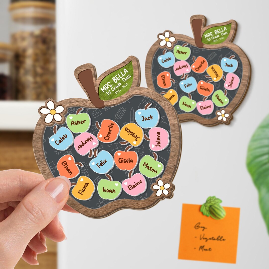 Personalized Teacher Apple Magnet, Teacher Appreciation Gifts From ...
