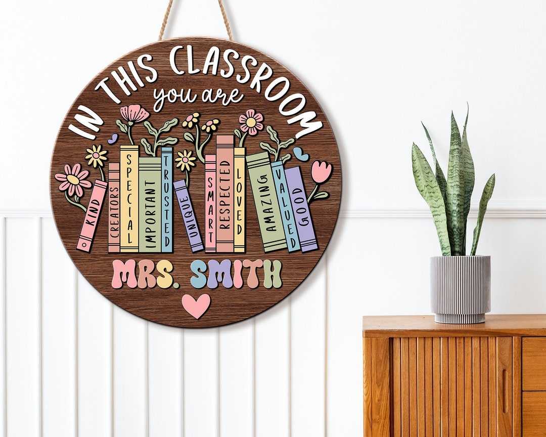 Custom 3D Teacher Door Hanger, New Teacher Gifts, Back to School Gift ...