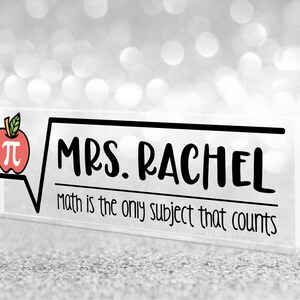 Math Teacher Gift, Math Teacher Name Plate, Personalized Teacher Name ...