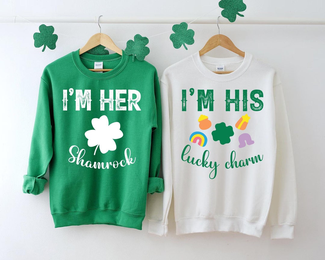 St. Patrick's Day Couple Matching Shirts, I'm Her Shamrock I'm His ...