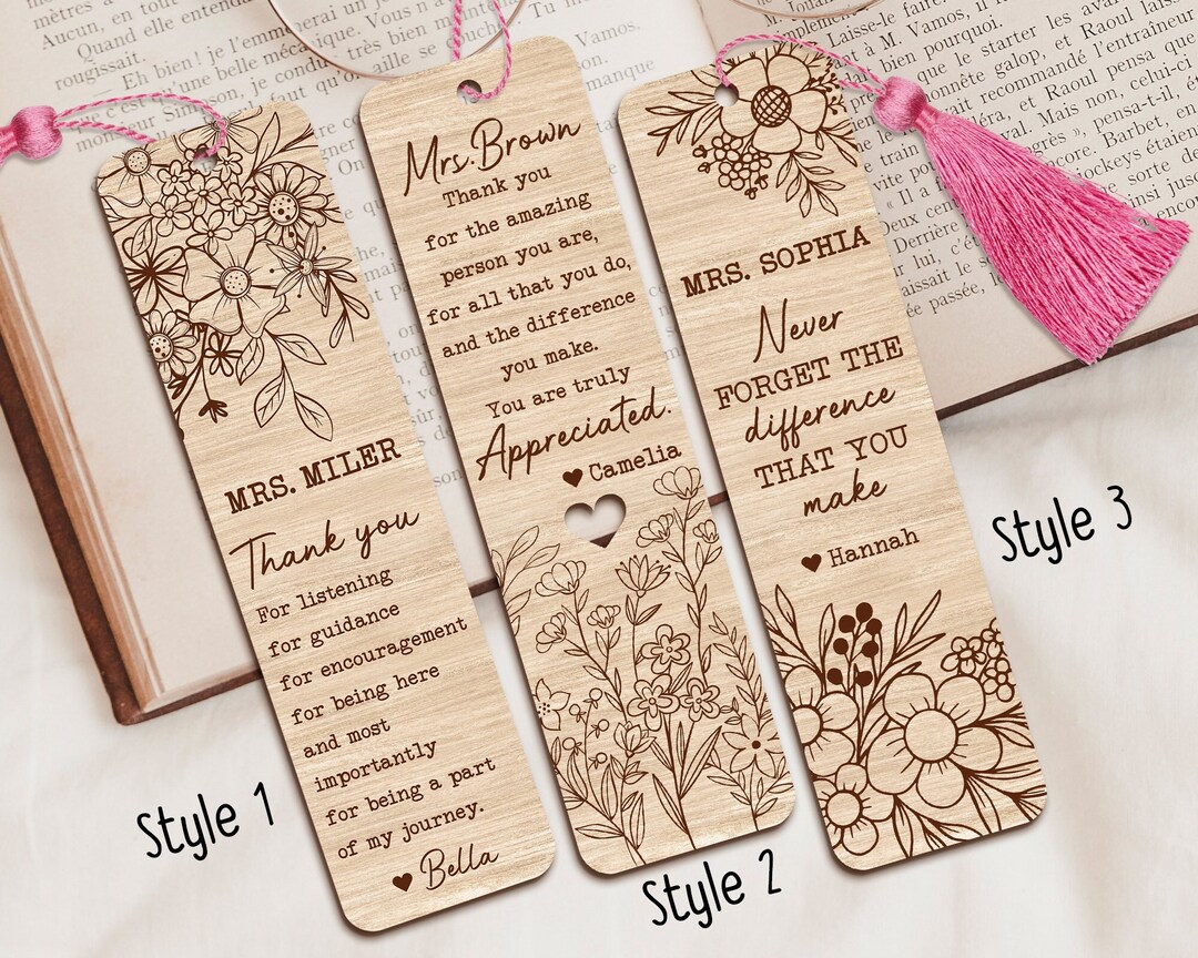 Teacher Appreciation Bookmarks, Teacher Gift, Custom Bookmark,gift for ...