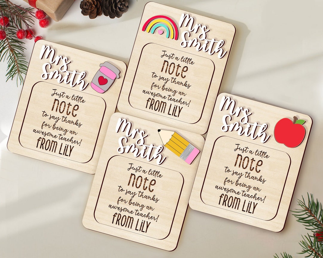 Custom Teacher Sticky Note Holder, Personalized Teacher Gifts, Teacher ...