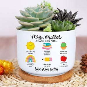 Teacher Thank You Gifts, Custom Teacher Plant Pot, Teacher Appreciation ...