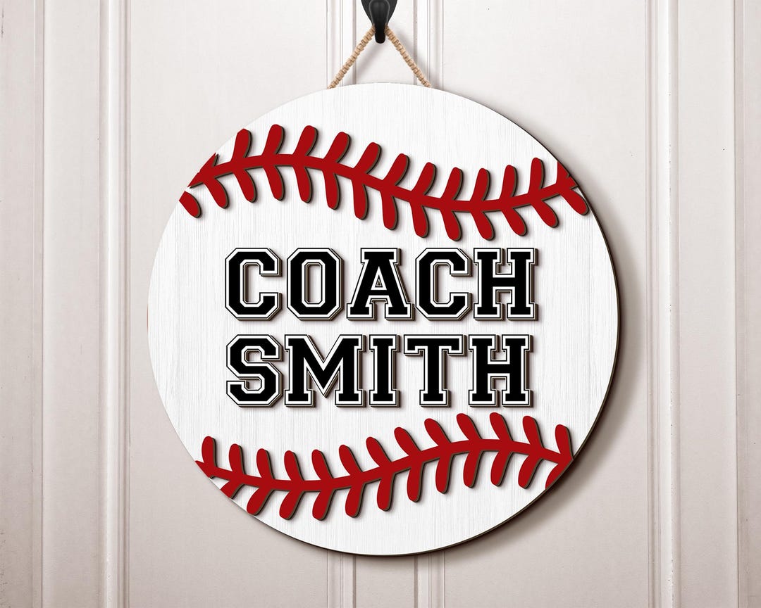 Baseball Coach Door Hanger, Personalized Baseball Coach Gift, PE ...