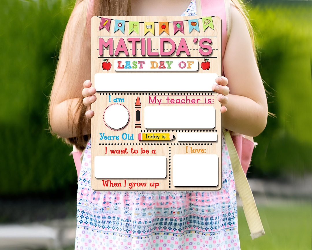 First and Last Day School Sign, Custom School Wooden Signs, Back to ...