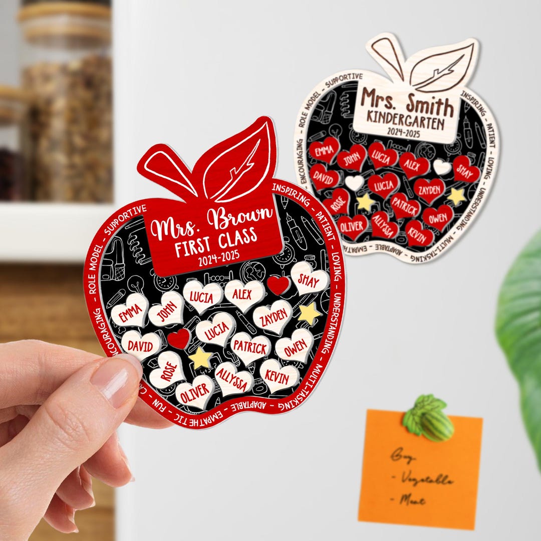 Personalized Teacher Magnet, Teacher Gift, Teacher Apple Sign, Thank ...