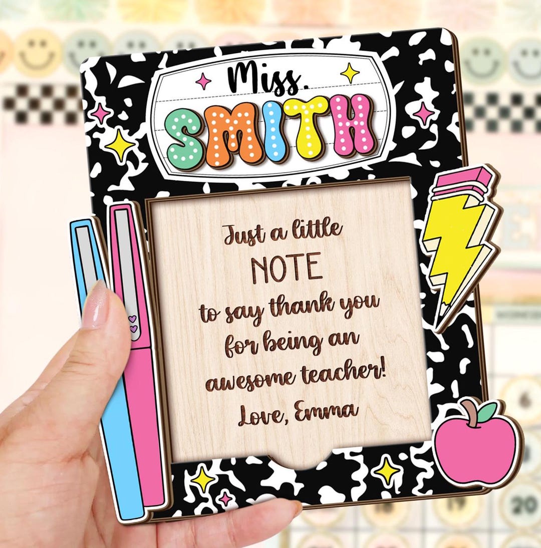 Teacher Appreciation Gift, Personalized Teacher Composition Notebook ...