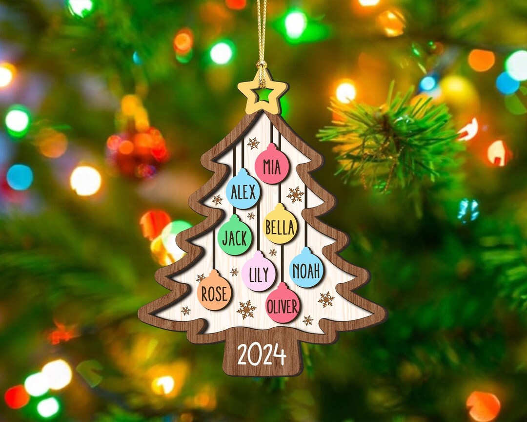 Personalized Christmas Tree Ornament, Family Christmas Ornament2024 ...