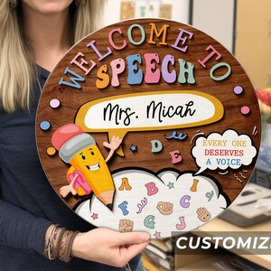 Welcome to Speech Door Sign, Speech Therapy Sign, Speech Language ...