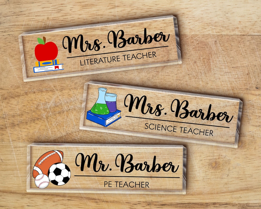 Custom Teacher Gifts, Personalized Teacher Desk Name Plate, Teacher ...
