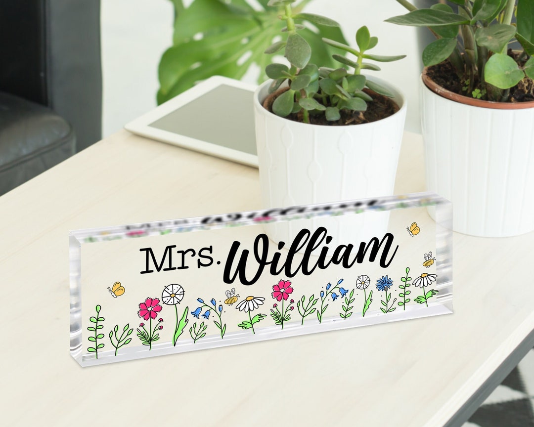Personalized Teacher Desk Name Plate, Custom Teacher Gifts, Teacher ...