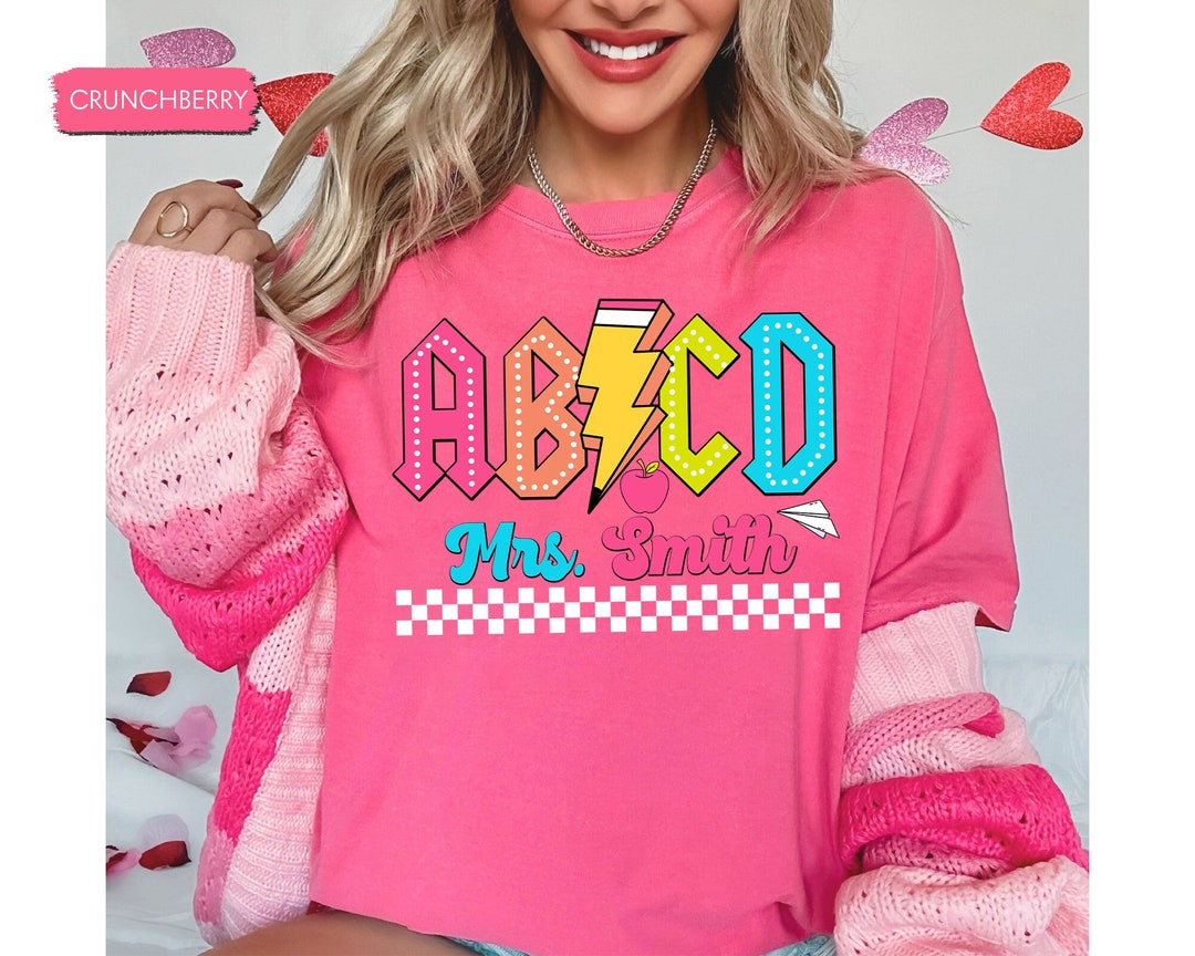Personalized ABCD Teacher Shirt, Rock and Roll Teacher Shirt, Funny ...