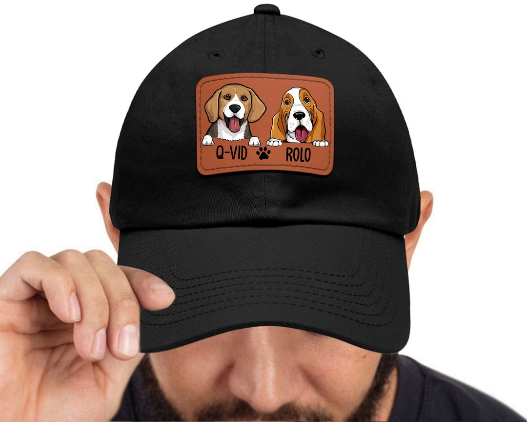 Custom Dog Hat, Dog Father Day Gift, Leather Patch Hat, Dad Hat, Gift ...