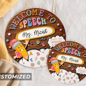 Welcome to Speech Door Sign, Speech Therapy Sign, Speech Language ...