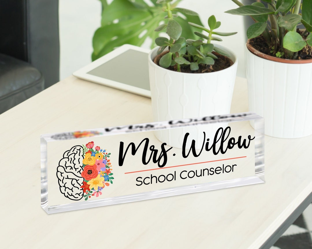 Custom Teacher Desk Name Plate, School Counselor Gift, School ...
