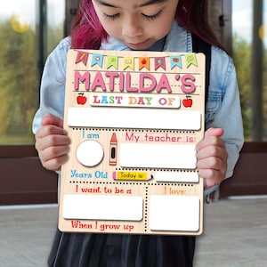 First and Last Day School Sign, Custom School Wooden Signs, Back to ...