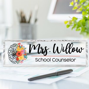 Custom Teacher Desk Name Plate, School Counselor Gift, School ...