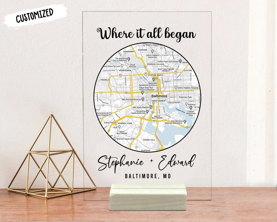 Personalized Acrylic Map Where It All Began Acrylic Plaque - Etsy
