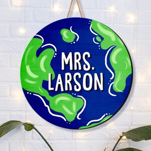 Personalized Teacher Gift Door Sign, Geography Classroom Welcome Sign ...