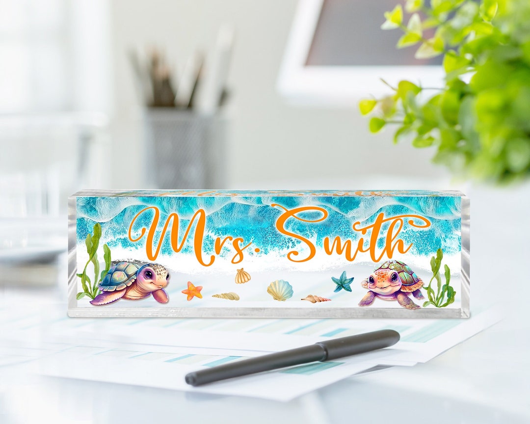 Teacher Desk Name Plate, Custom Teacher Name Sign for Desk, Nautical ...