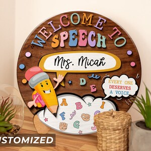 Welcome to Speech Door Sign, Speech Therapy Sign, Speech Language ...