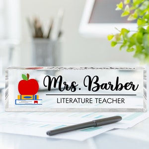 Custom Teacher Gifts, Personalized Teacher Desk Name Plate, Teacher ...