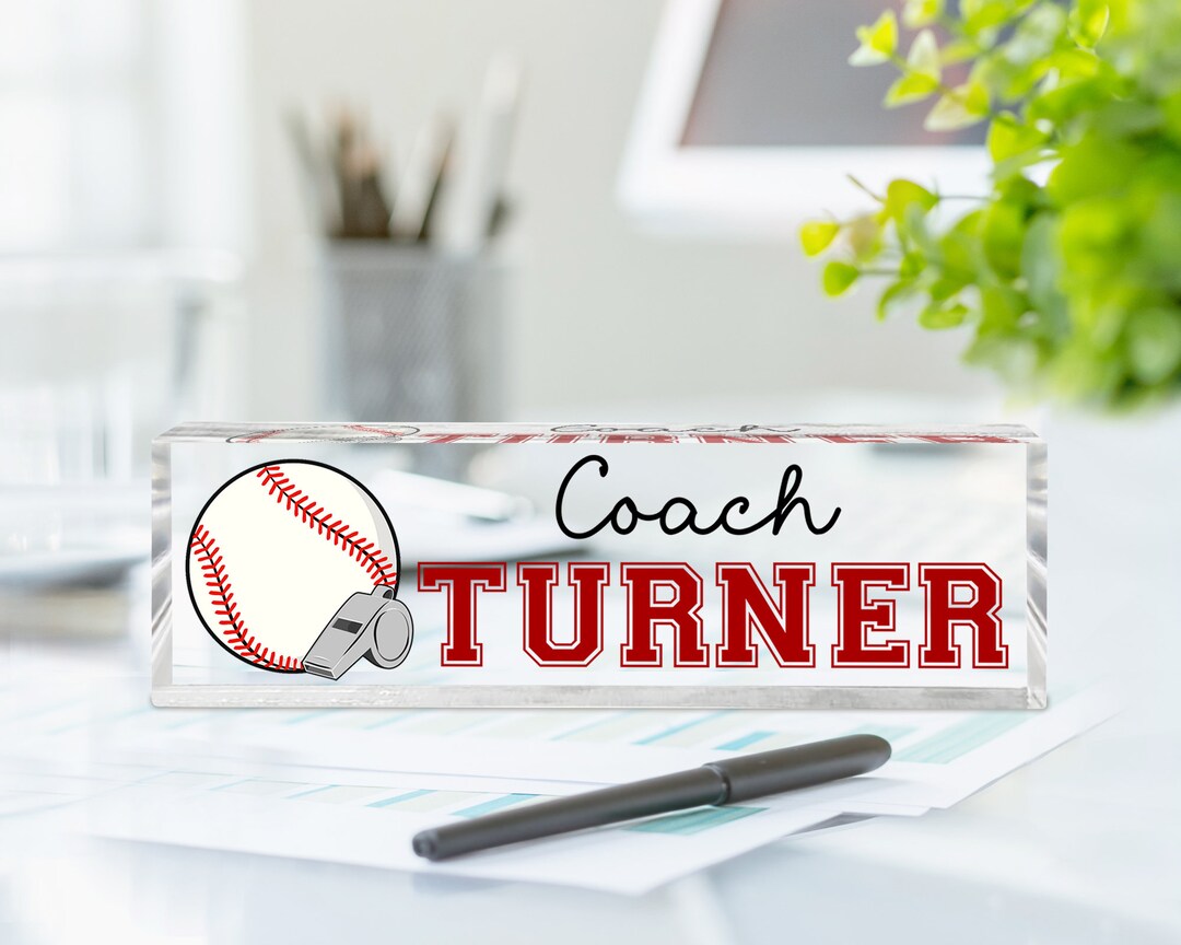 Baseball Coach Gifts, PE Teacher Desk Name Plate, Physical Education ...
