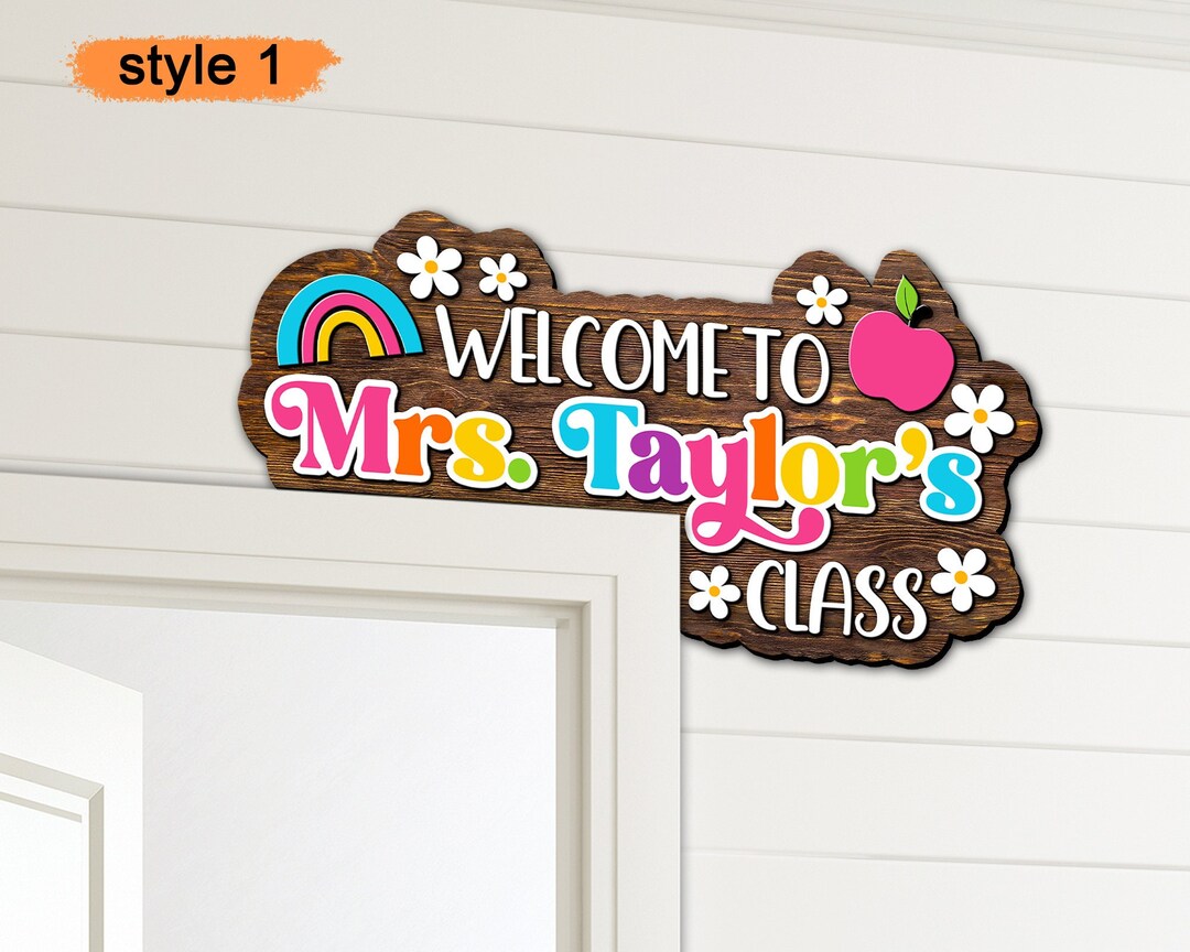 Personalized 3D Teacher Doorframe Sign, Teacher Name Doorframe Corner ...